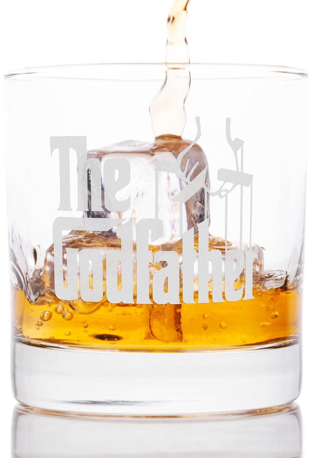 The Godfather Etched Whiskey Glass - with Logo & Quote ''I’m gonna make him an offer he can’t refuse'' - Officially Licensed, Premium Quality, Handcrafted Glassware, 11 oz. Collectible Rocks Glass