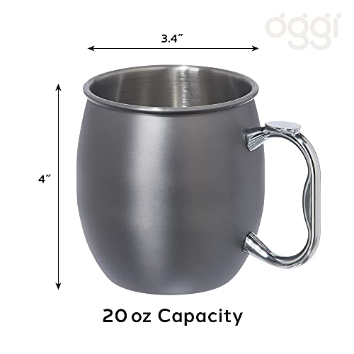 Oggi Stainless Steel Moscow Mule Mug - 20 oz, Slate Grey