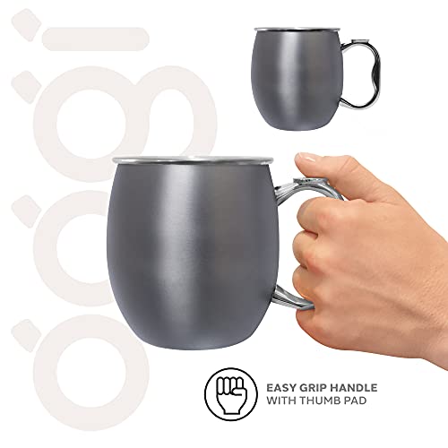 Oggi Stainless Steel Moscow Mule Mug - 20 oz, Slate Grey