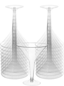 amscan plastic martini glasses, 20 count (pack of 1), clear