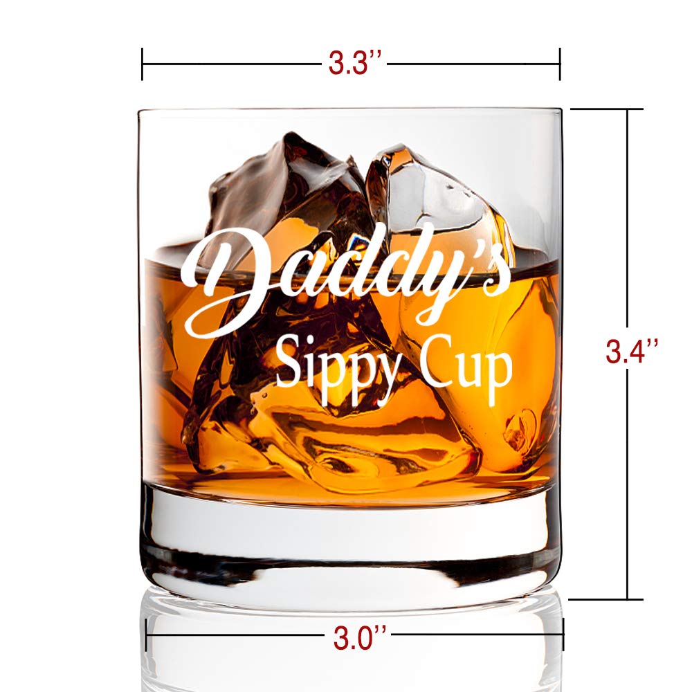 AGMdesign, Daddy's Sippy Cup Whiskey Glasses, Funny Fathers Day, Birthday Gifts for Dad from Daughter, Son