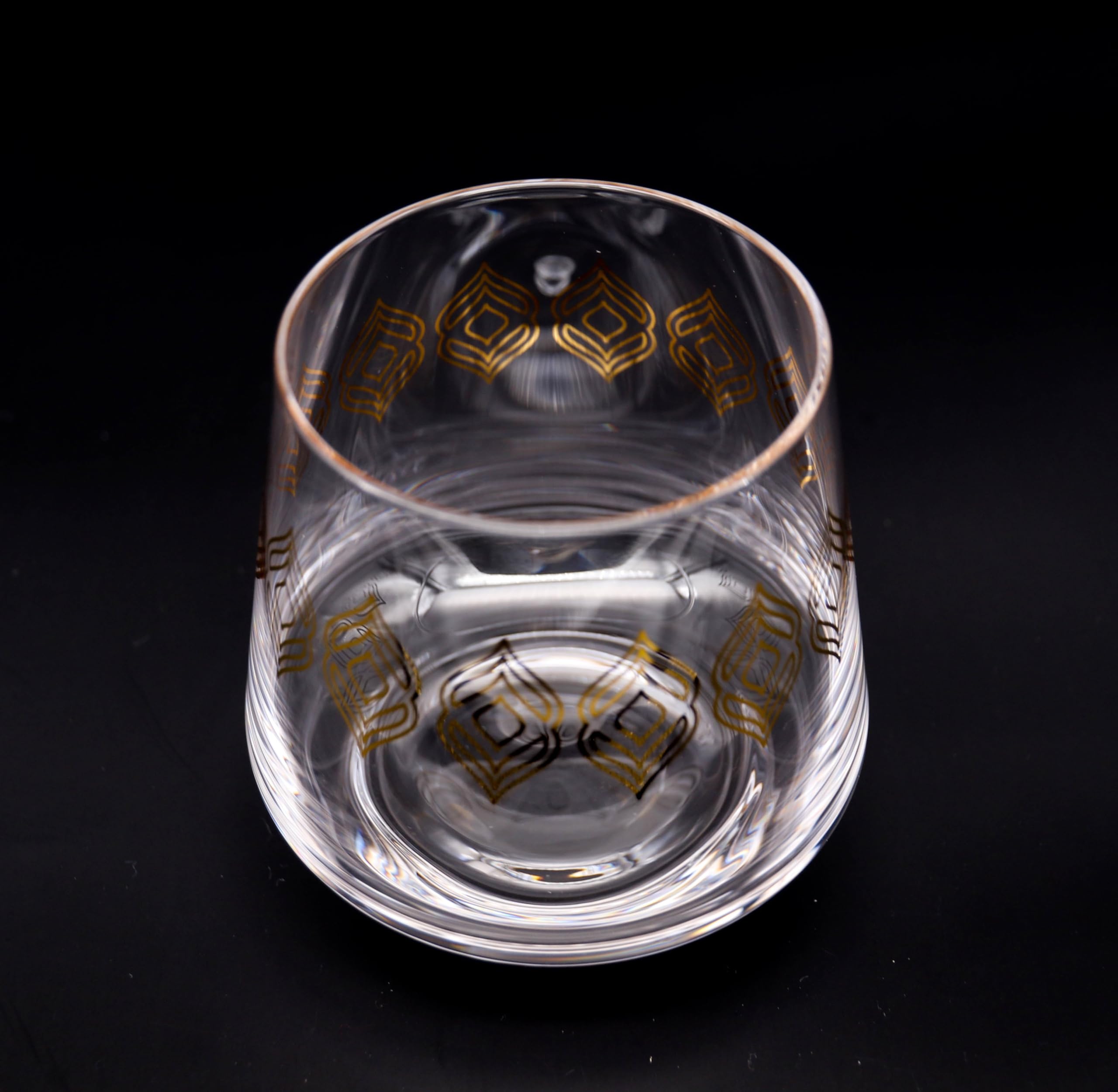 Alchemade Set Of 2 Whiskey Glasses With Metallic Design - 16 Oz Lowball For Cocktails, Old Fashioned, Manhattan, Bourbon, Or Scotch - Stemless Wine Glass Or Use For Any Beverage Of Choice