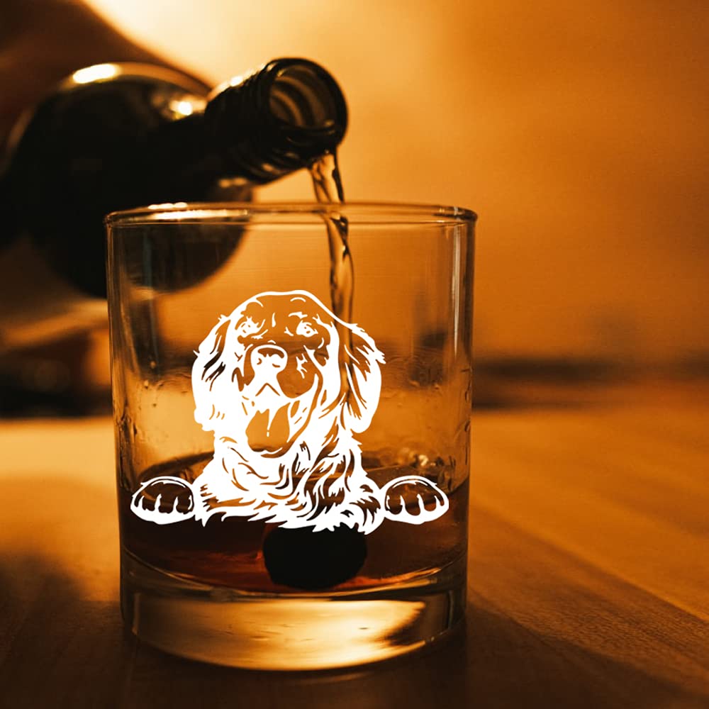 AGMdesign, Golden Retriever Whiskey Glass, Animal Lover Gift for animal lover, Pet parents, Dog Dad Mom, Husband, Brother, Dad,Grandpa, Dog lover Gift, New Dog Gift