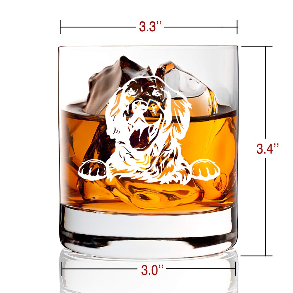 AGMdesign, Golden Retriever Whiskey Glass, Animal Lover Gift for animal lover, Pet parents, Dog Dad Mom, Husband, Brother, Dad,Grandpa, Dog lover Gift, New Dog Gift