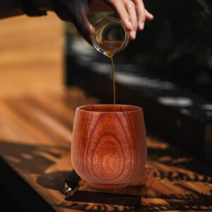 Bourbon Gifts for Men, Unique Wooden Bourbon Whiskey Glass - Whiskey Gifts for Men, Old Fashioned Glasses for Drinking Bourbon, Scotch Whisky, Rum