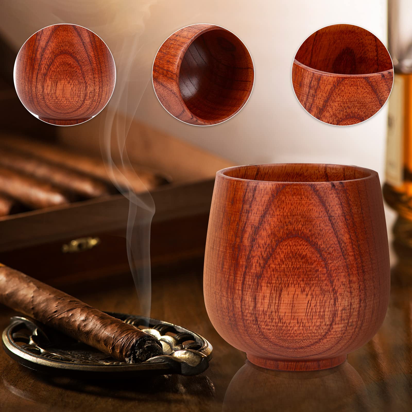 Bourbon Gifts for Men, Unique Wooden Bourbon Whiskey Glass - Whiskey Gifts for Men, Old Fashioned Glasses for Drinking Bourbon, Scotch Whisky, Rum