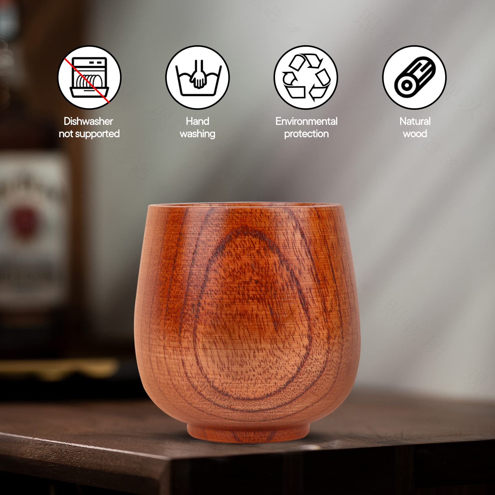 Bourbon Gifts for Men, Unique Wooden Bourbon Whiskey Glass - Whiskey Gifts for Men, Old Fashioned Glasses for Drinking Bourbon, Scotch Whisky, Rum