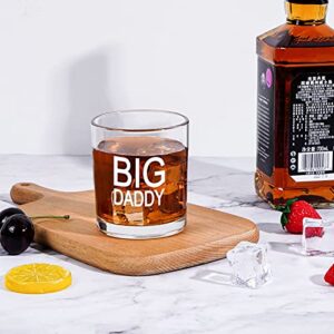 Dad Gift on Father’s Day, Novelty Big Daddy Whiskey Glass, Old Fashioned Glasses, Unique Scotch Glass for Dad, New Dad, Husband, friends, Gift on Father’s Day, Birthday, Christmas, 10 Oz