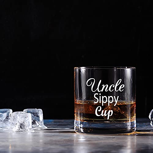 Perfectinsoy Uncte Sippy Cup Whiskey Glass Gift Box, Ideas From Niece Nephews, Funny Birthday Gift for Uncle