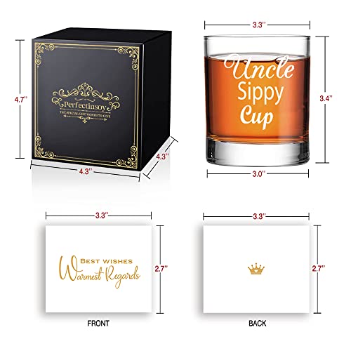 Perfectinsoy Uncte Sippy Cup Whiskey Glass Gift Box, Ideas From Niece Nephews, Funny Birthday Gift for Uncle