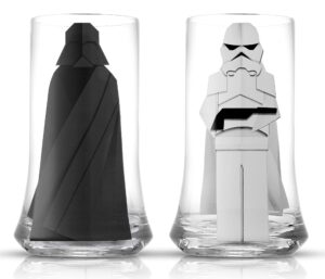 joyjolt star wars merchandise beware the darkside, darth vader™ crystal highball glasses set of 2 (18.5oz) star wars glass tumbler. juice, water glasses, mixed drink glasses, high baller glasses