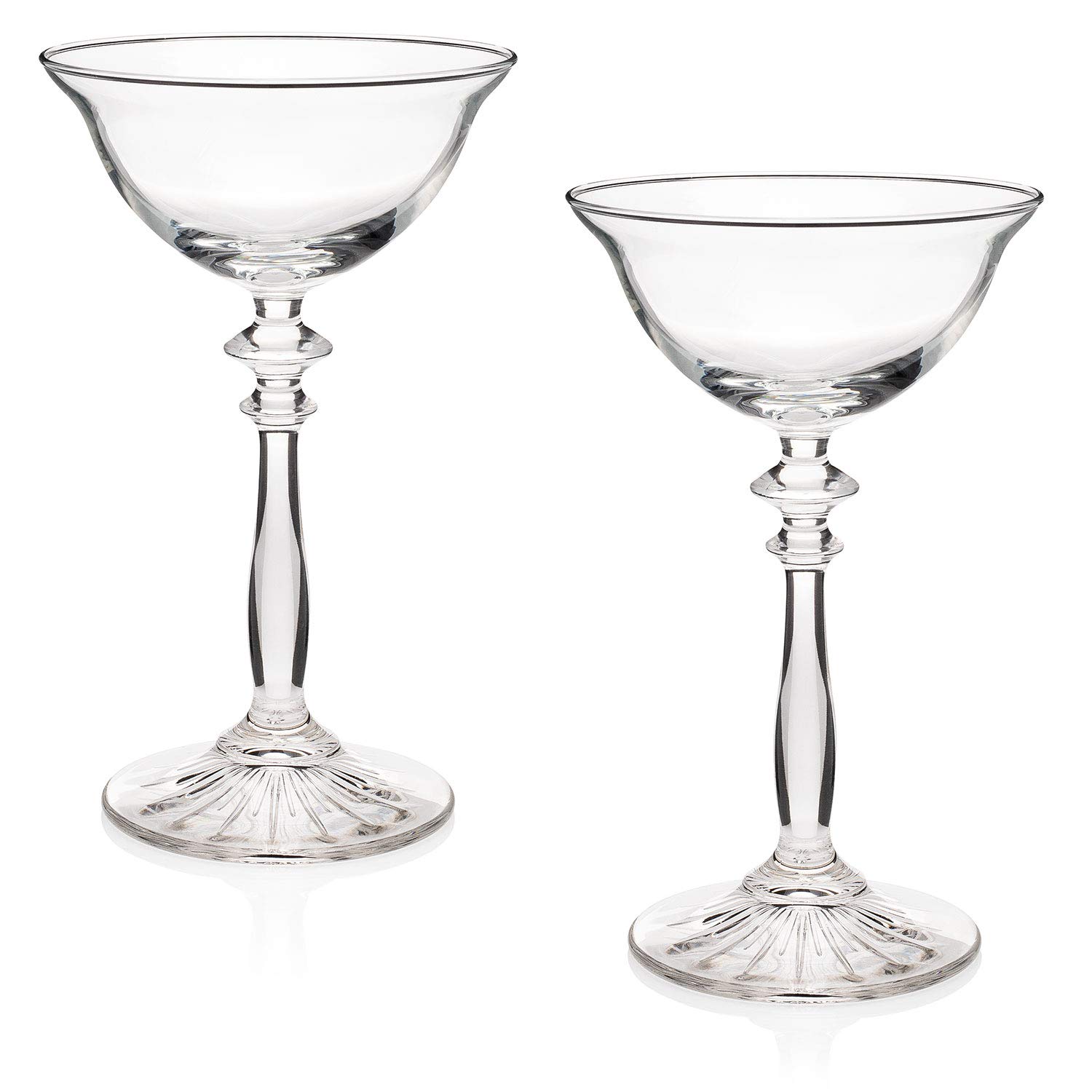 HISTORY COMPANY Jean Harlow “Dinner at Eight” 1933 Cocktail Coupe Glass 2-Piece Set (Gift Box Collection)