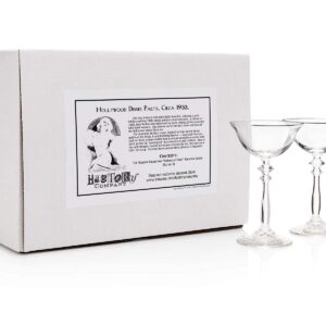 HISTORY COMPANY Jean Harlow “Dinner at Eight” 1933 Cocktail Coupe Glass 2-Piece Set (Gift Box Collection)