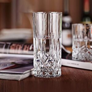 crystal highball glasses, glass drinking glasses [set of 6] for water, juice, beer, wine, and cocktails - special edition glassware set