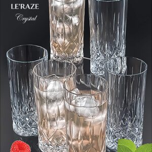 Crystal Highball Glasses, Glass Drinking Glasses [Set of 6] for Water, Juice, Beer, Wine, and Cocktails - Special Edition Glassware Set