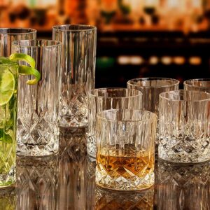 Crystal Highball Glasses, Glass Drinking Glasses [Set of 6] for Water, Juice, Beer, Wine, and Cocktails - Special Edition Glassware Set