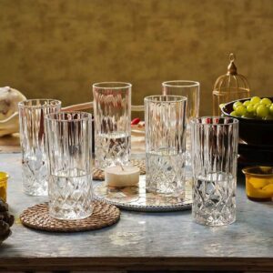 Crystal Highball Glasses, Glass Drinking Glasses [Set of 6] for Water, Juice, Beer, Wine, and Cocktails - Special Edition Glassware Set