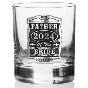 English Pewter Company 11oz Father Of The Bride Tumbler Old Fashioned Whisky Rocks Glass Personalised With Your Year – Perfect Wedding Party Gifts For Your Groomsmen – Gift Box [WD005]