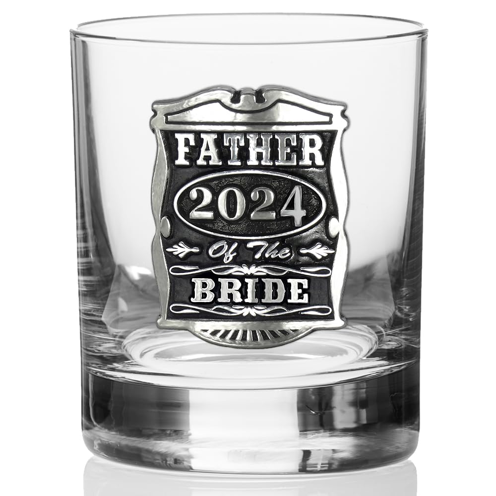 English Pewter Company 11oz Father Of The Bride Tumbler Old Fashioned Whisky Rocks Glass Personalised With Your Year – Perfect Wedding Party Gifts For Your Groomsmen – Gift Box [WD005]