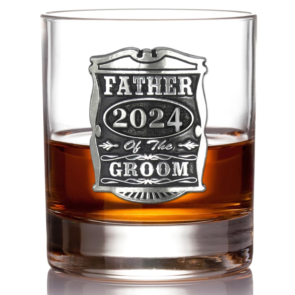 English Pewter Company 11oz Father Of The Groom Tumbler Old Fashioned Whisky Rocks Glass Personalised With Your Year – Perfect Wedding Party Gifts For Your Groomsmen – Gift Box [WD006]