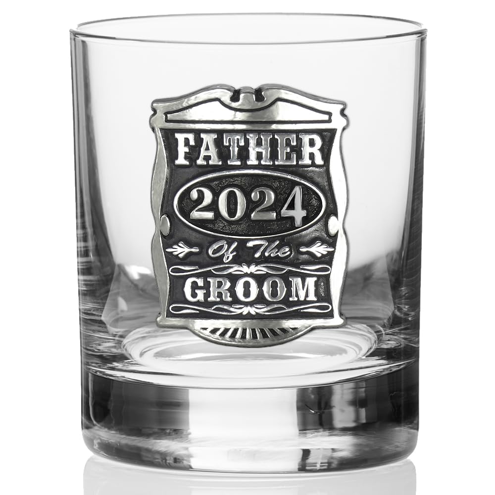 English Pewter Company 11oz Father Of The Groom Tumbler Old Fashioned Whisky Rocks Glass Personalised With Your Year – Perfect Wedding Party Gifts For Your Groomsmen – Gift Box [WD006]