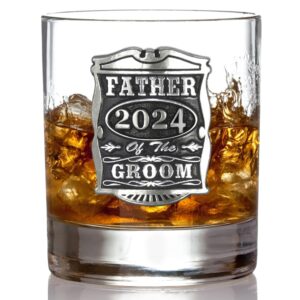 English Pewter Company 11oz Father Of The Groom Tumbler Old Fashioned Whisky Rocks Glass Personalised With Your Year – Perfect Wedding Party Gifts For Your Groomsmen – Gift Box [WD006]