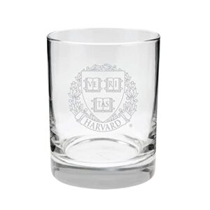 Harvard University 2-Sided Etched Satin Finish Rock or Whiskey Glasses Set of 2