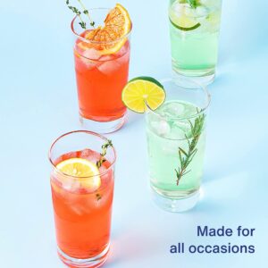 Vintorio GoodGlassware Highball Glasses (Set of 4) 13.5 oz - Tall Drinking Glass with Heavy Base - for Water, Juice, Cocktails, and Beverages - Dishwasher Safe, Perfect for Kitchen & Bar