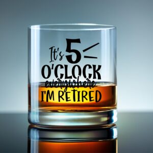 Its 5 O'Clock Everywhere Bouron Glass For Men - Retirement Gifts for Men - Funny Whiskey Glass Unique Retirement Gift For Dad, Grandpa, Friends, Family, And Coworkers - Fathers Day and Christmas Gift