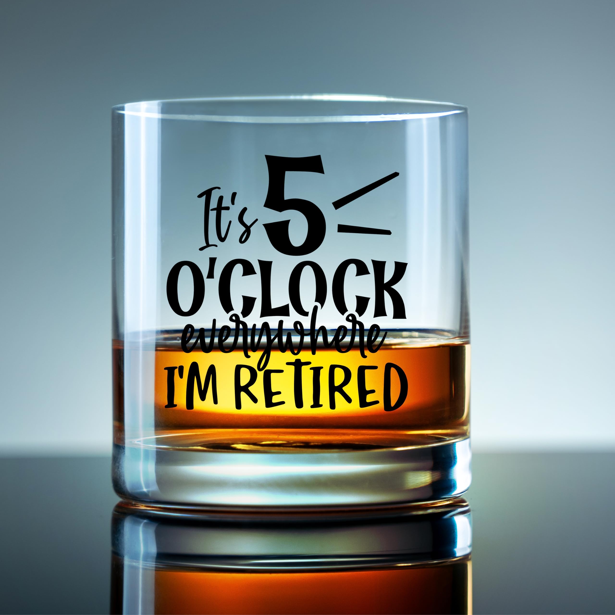 Its 5 O'Clock Everywhere Bouron Glass For Men - Retirement Gifts for Men - Funny Whiskey Glass Unique Retirement Gift For Dad, Grandpa, Friends, Family, And Coworkers - Fathers Day and Christmas Gift