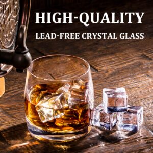 Whiskey Glasses Set of 4, Crystal Bourbon Glasses Set of 4, Old Fashioned Glasses Tumblers, 11 oz Unique Rock Glasses Luxury for Drinking Scotch Bourbon Whisky Cocktail, Gift for Men Women at Home Bar