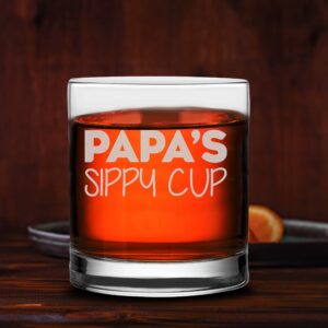 Veracco Papa's Sippy Cup Whiskey Glass Dads Cool Legend Gag First Father's Gifts (Clear, Glass)