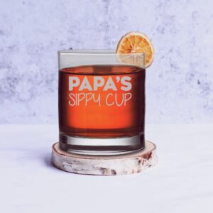 Veracco Papa's Sippy Cup Whiskey Glass Dads Cool Legend Gag First Father's Gifts (Clear, Glass)