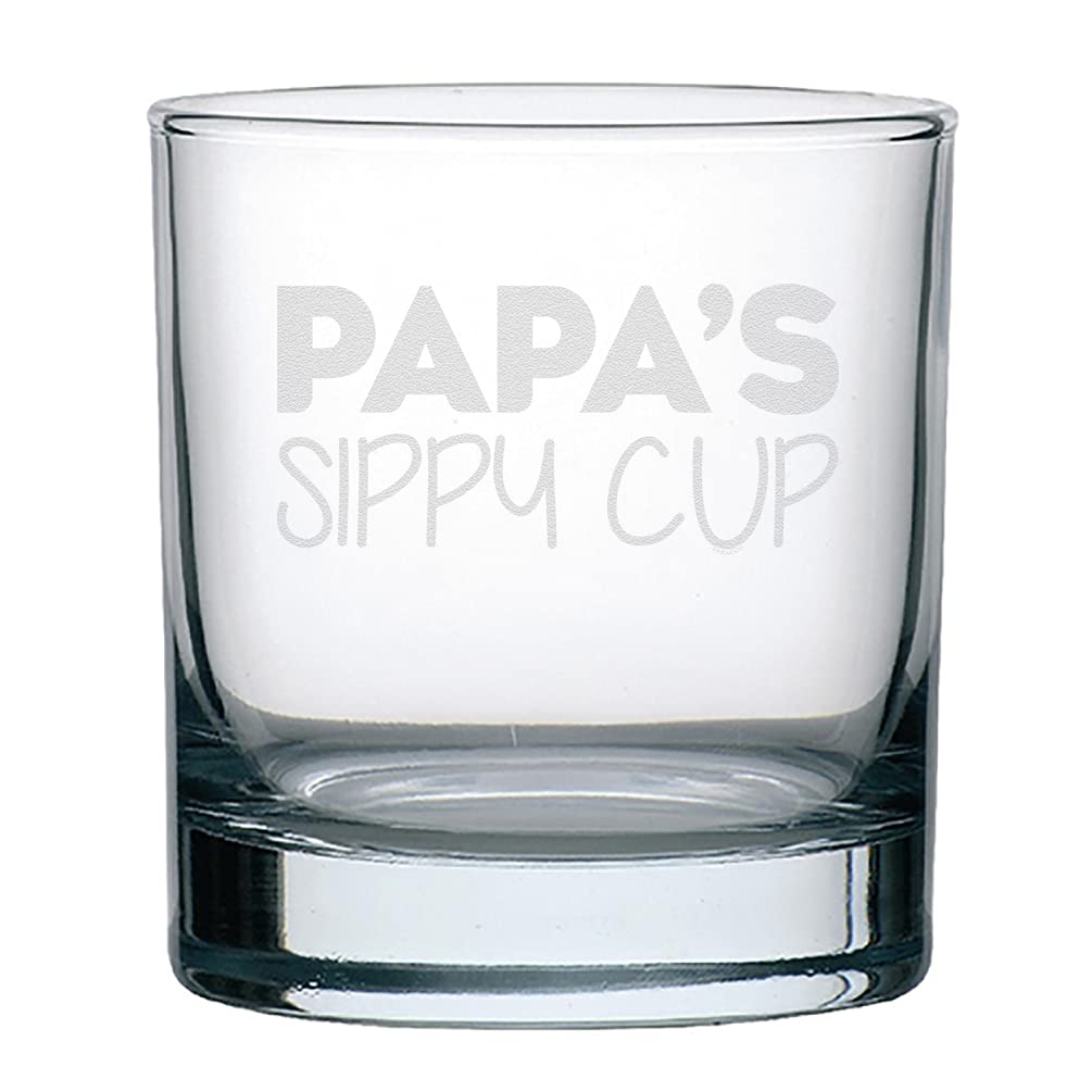 Veracco Papa's Sippy Cup Whiskey Glass Dads Cool Legend Gag First Father's Gifts (Clear, Glass)