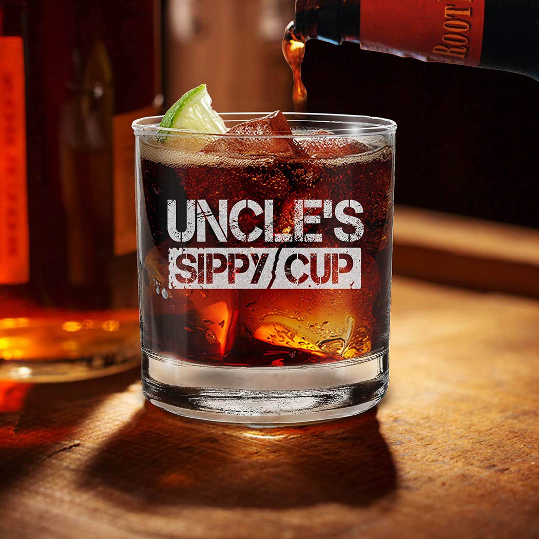 shop4ever Uncle's Sippy Cup Engraved Whiskey Glass Promoted To Uncle New Uncle