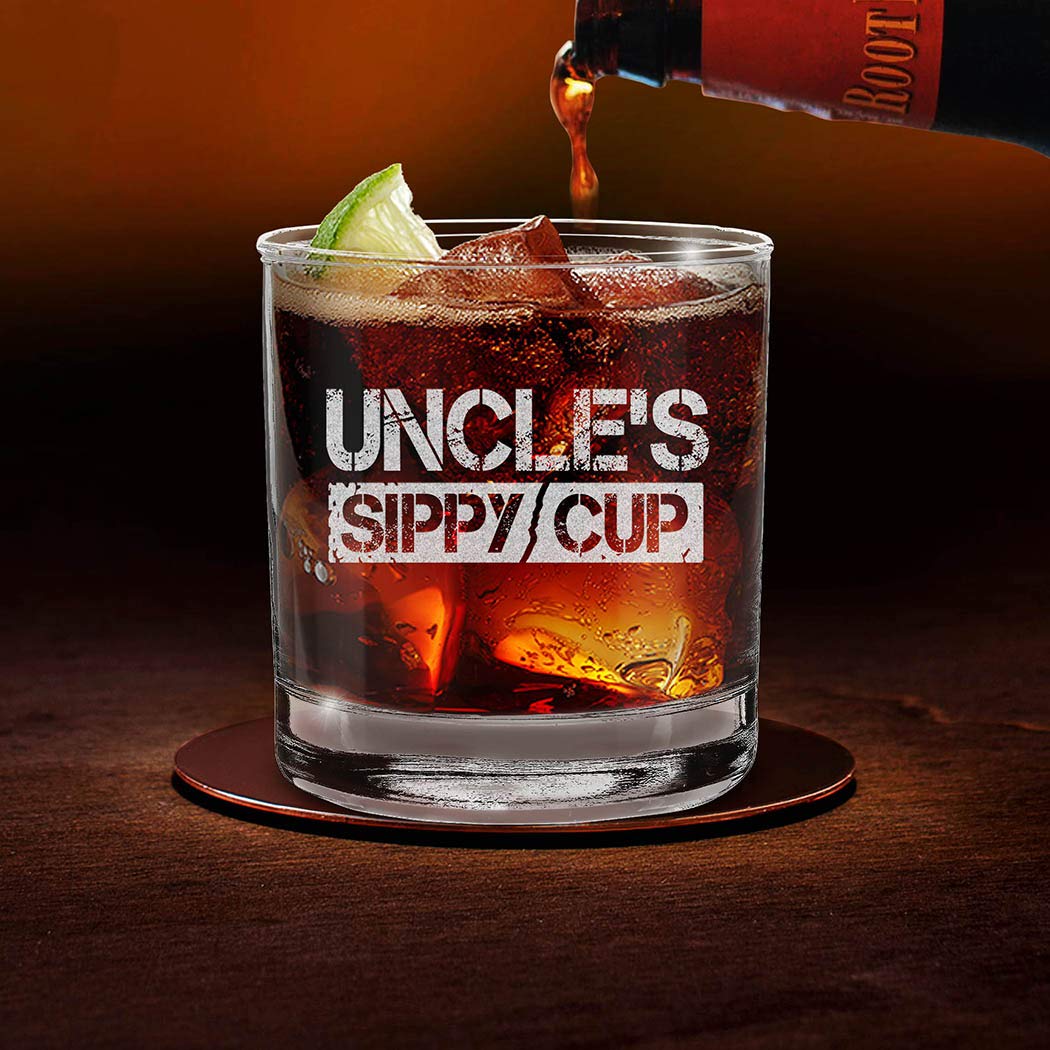 shop4ever Uncle's Sippy Cup Engraved Whiskey Glass Promoted To Uncle New Uncle