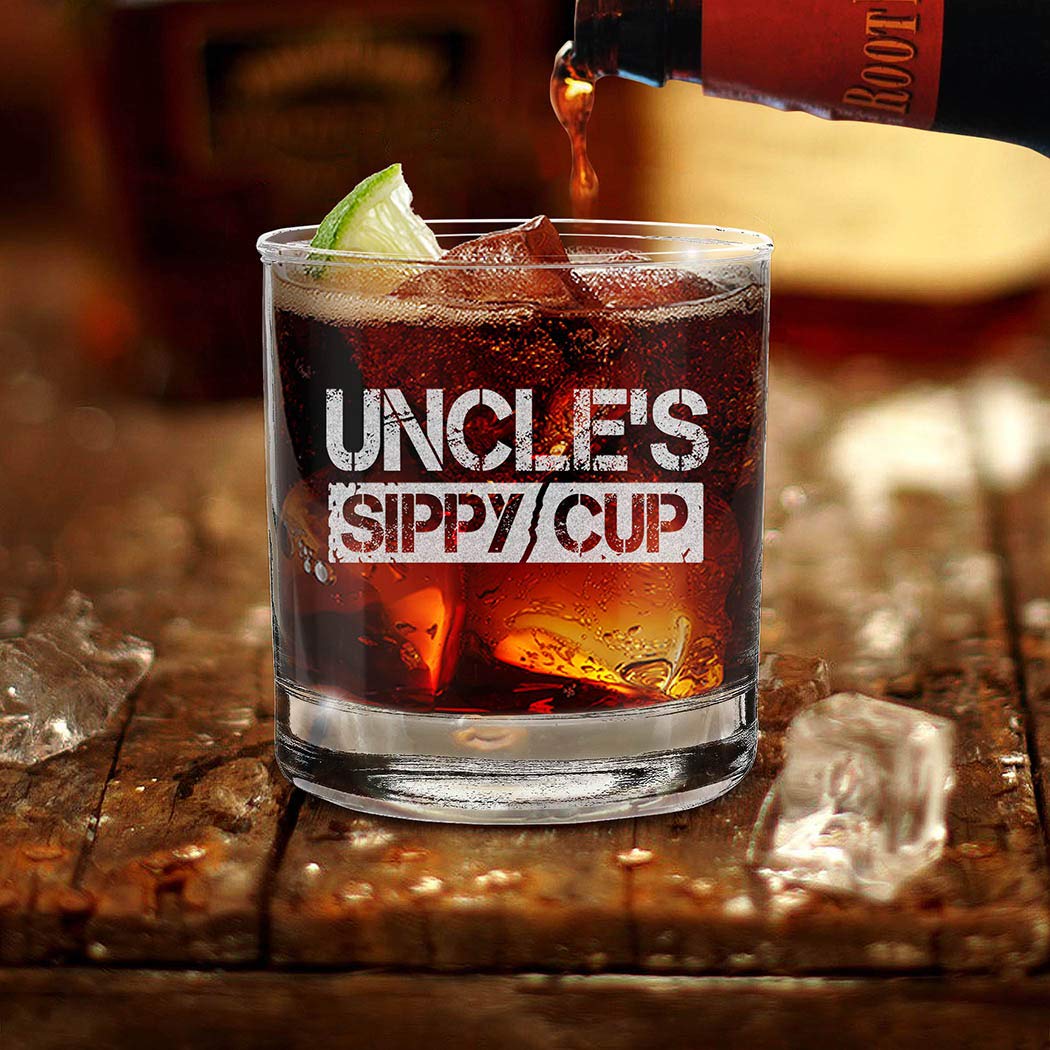 shop4ever Uncle's Sippy Cup Engraved Whiskey Glass Promoted To Uncle New Uncle