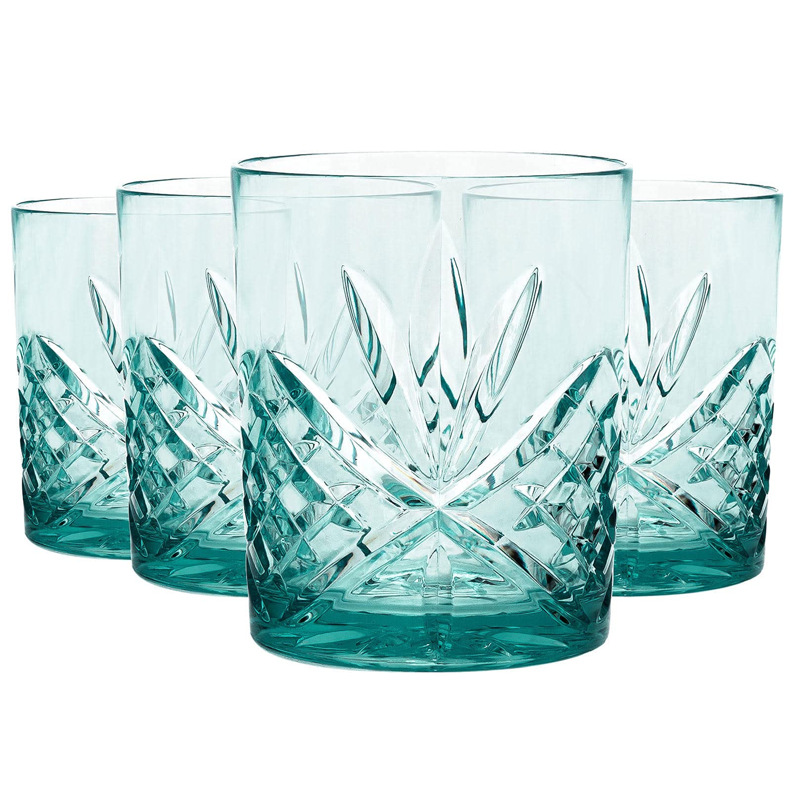 Godinger Acrylic Whiskey Glasses, Shatterproof and Reusable Whiskey Glass Tumbler Cups - Dublin Collection, Set of 4