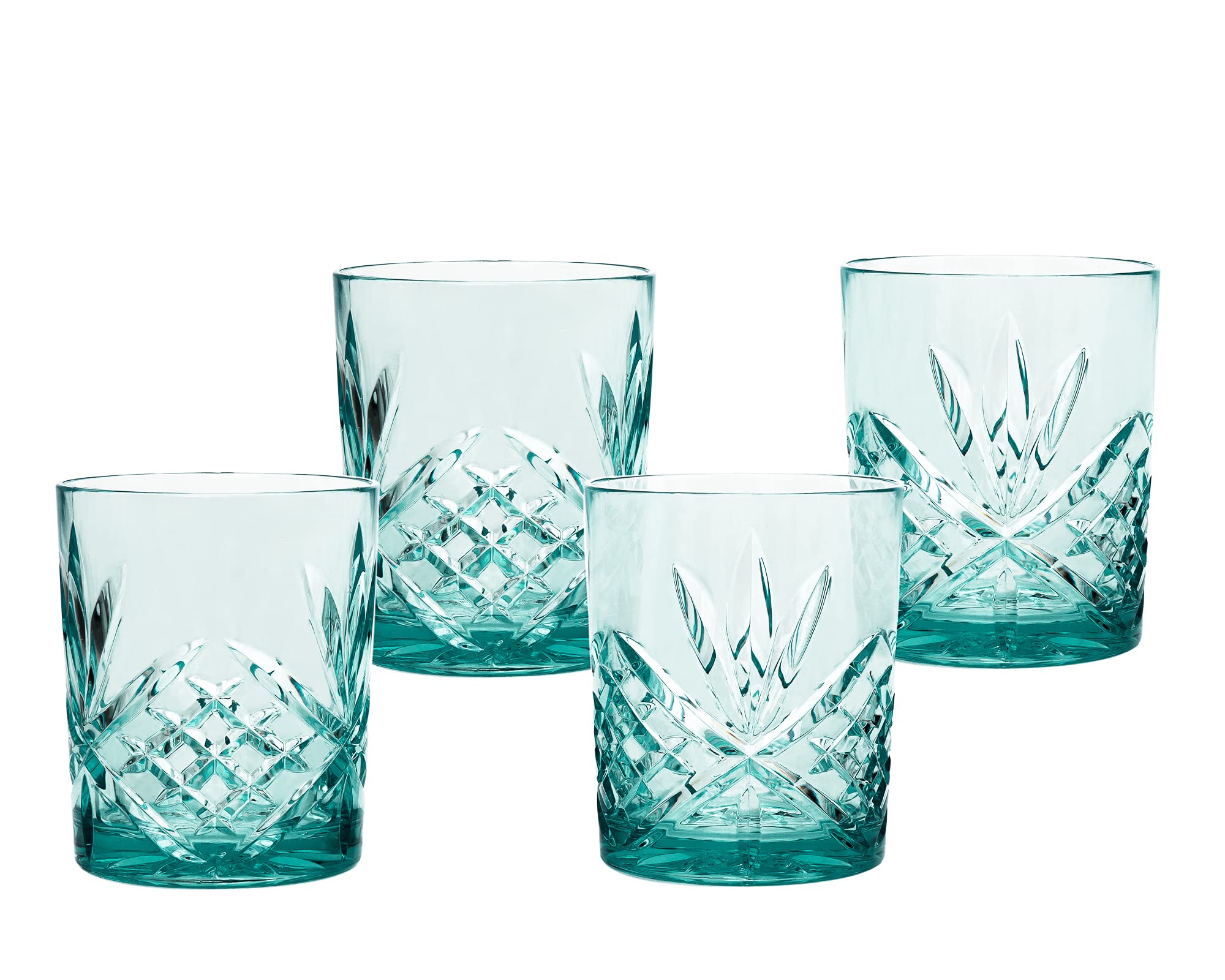 Godinger Acrylic Whiskey Glasses, Shatterproof and Reusable Whiskey Glass Tumbler Cups - Dublin Collection, Set of 4