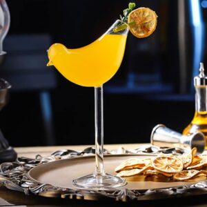 Angoily 4pcs Cocktail Glass Bird Glasses Drinking Bird Shaped Cocktail Wine Glass Champagne Coupe Glass Martini Goblet Cups Glassware for Home Bar Club Party