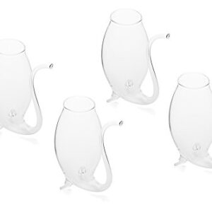 Fox Run Hand Blown Glass Port Sippers, Set of 4, 2.75 Ounces, Clear