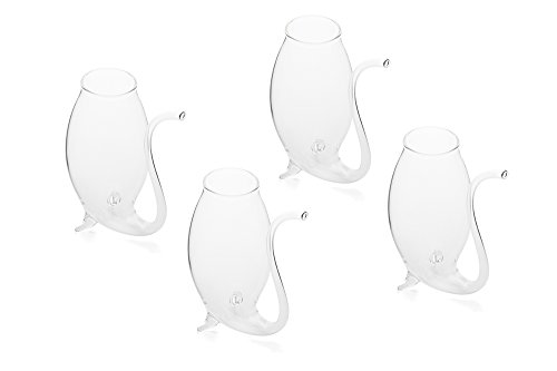 Fox Run Hand Blown Glass Port Sippers, Set of 4, 2.75 Ounces, Clear