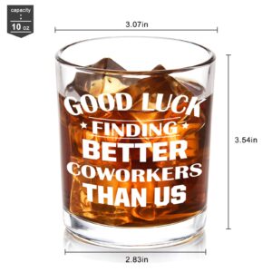 Futtumy Good Luck Finding Better Coworkers Than Us Whiskey Glass, Goodbye Farewell Going Away Leaving New Job Gifts for Coworker Boss Colleague Friend Men, Coworker Old Fashioned Glass 10oz