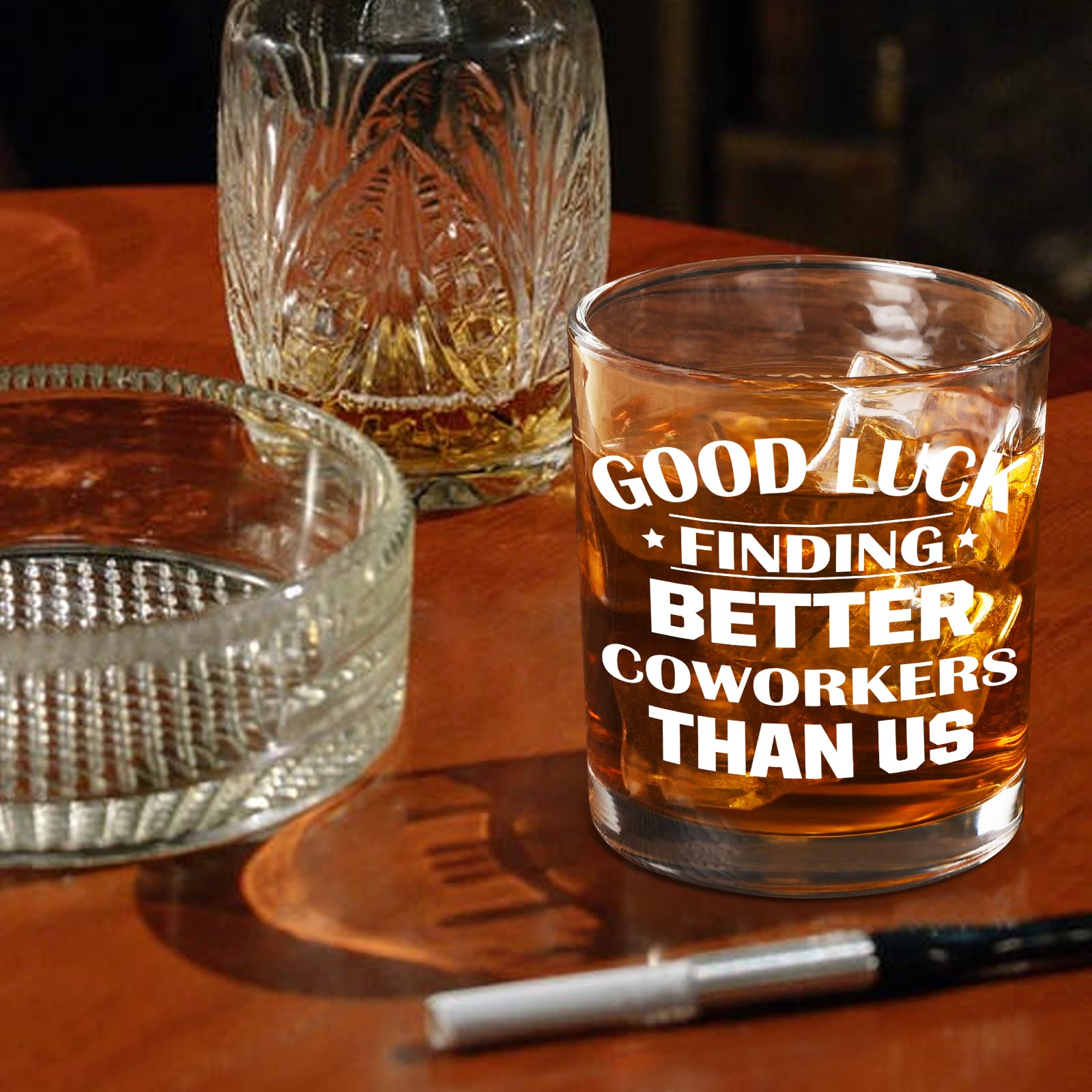 Futtumy Good Luck Finding Better Coworkers Than Us Whiskey Glass, Goodbye Farewell Going Away Leaving New Job Gifts for Coworker Boss Colleague Friend Men, Coworker Old Fashioned Glass 10oz