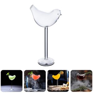 CALLARON 2pcs Cocktail Glass Modern Martini Glass Bird Shaped Cocktail Glasses Clear Cocktail Cups for Home Bar Restaurant (Transparent) 22CM