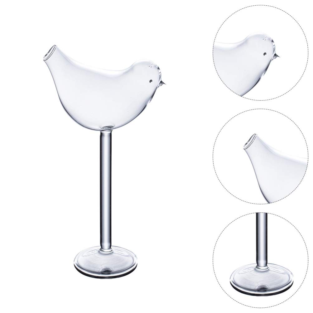 CALLARON 2pcs Cocktail Glass Modern Martini Glass Bird Shaped Cocktail Glasses Clear Cocktail Cups for Home Bar Restaurant (Transparent) 22CM