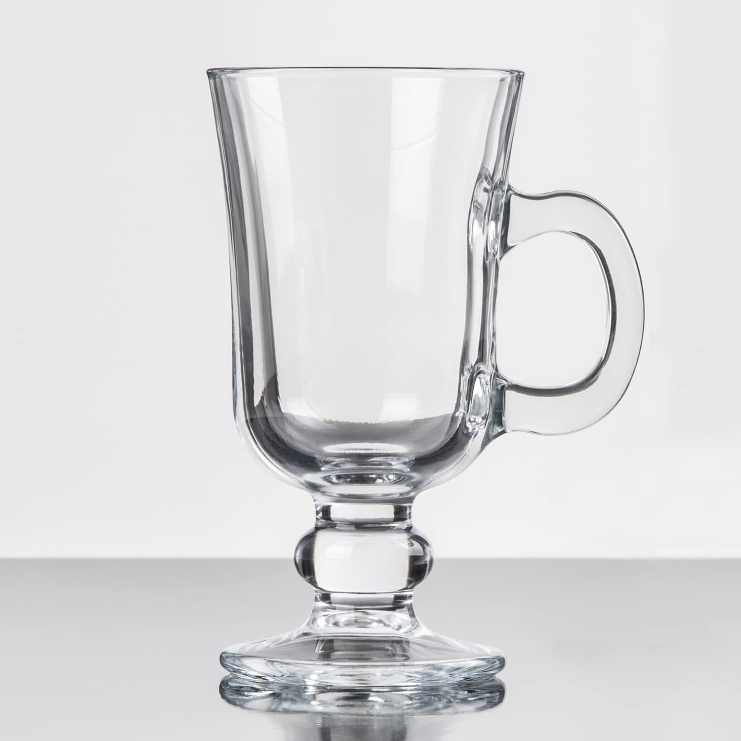 JAIRESTONE Irish Coffee Mugs with Handle, Clear Glass Cups for Iced Coffee, Latte, Cappuccino, Hot Chocolate, Set of 2