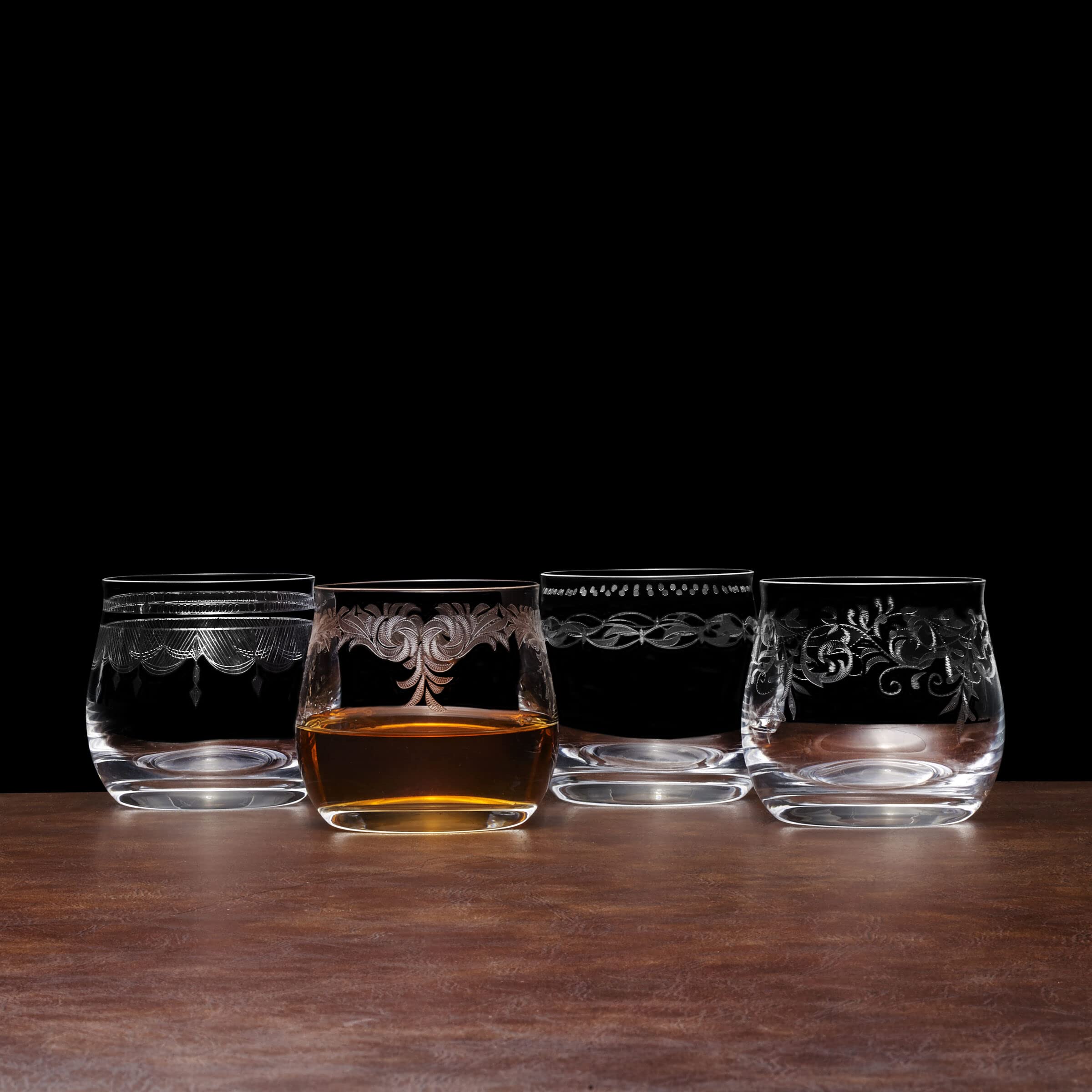 Mikasa Amelia Rocks Double Old Fashioned Glasses, Set of 4, 11.5-Ounce, Clear