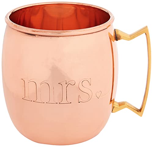 ODI Moscow Mule Kit with Mr. and Mrs. Moscow Mule Copper Mugs, Moscow Mule Cups 16 Ounces Solid Copper