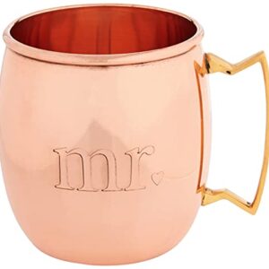 ODI Moscow Mule Kit with Mr. and Mrs. Moscow Mule Copper Mugs, Moscow Mule Cups 16 Ounces Solid Copper